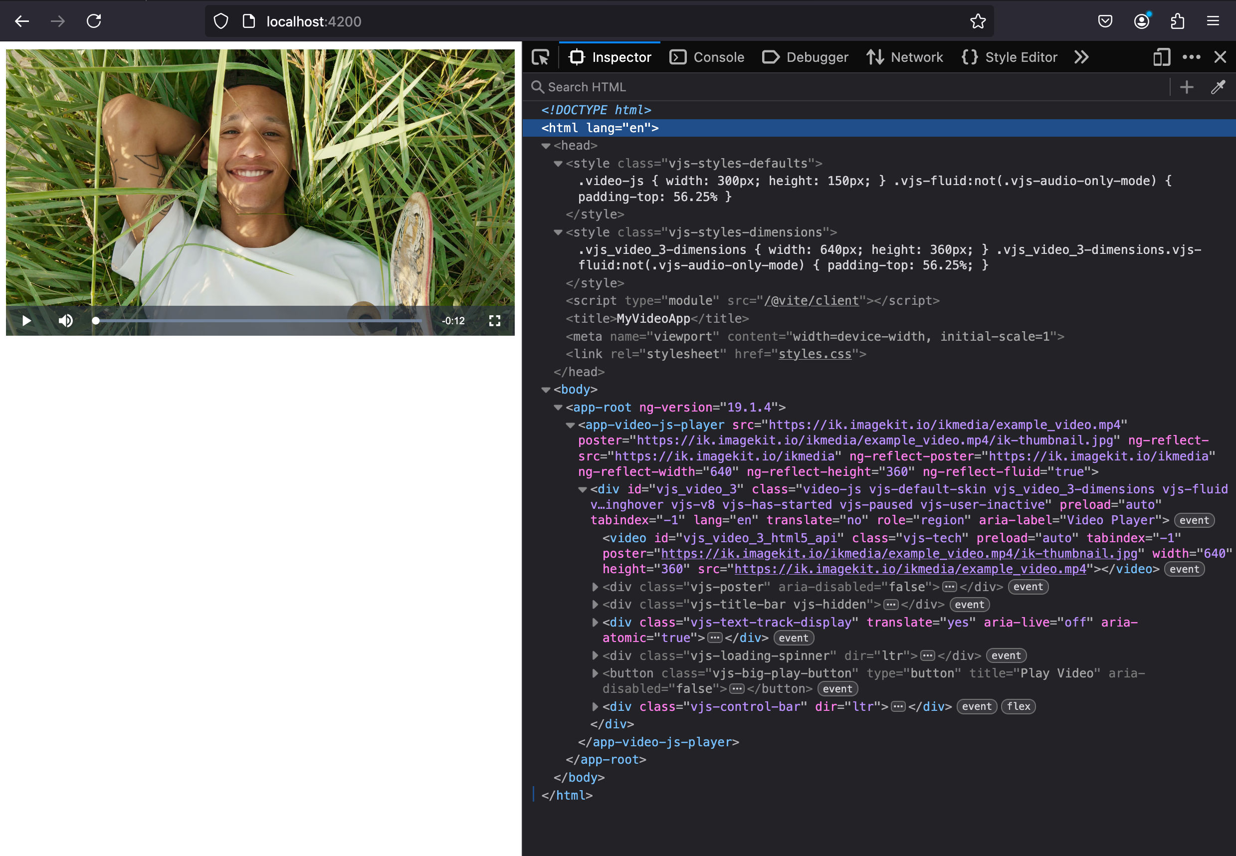 Video player in Angular applications