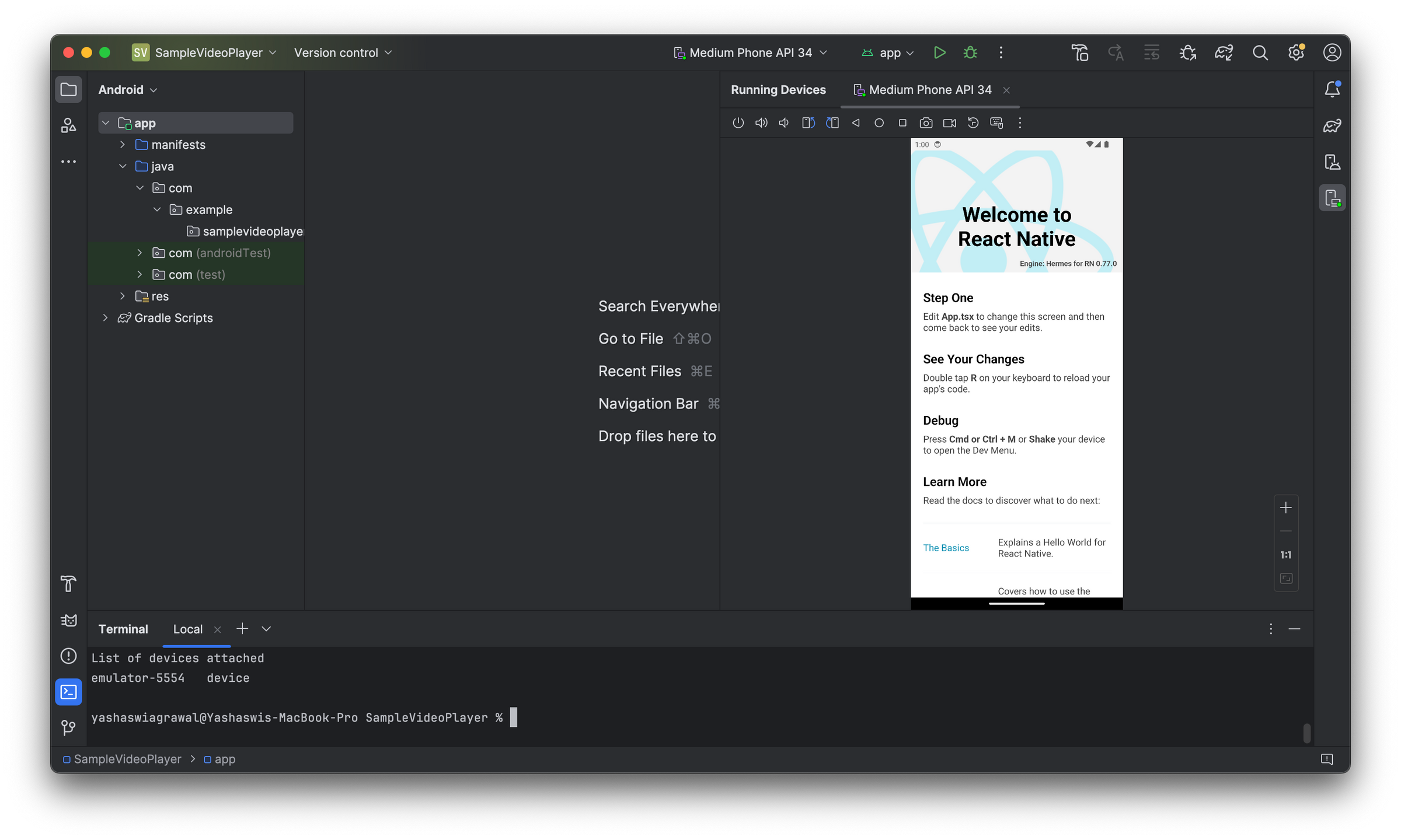 Adding video player in React Native