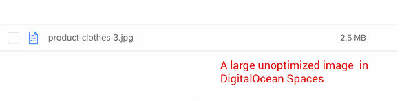 Optimize & resize images in DigitalOcean Spaces in real-time